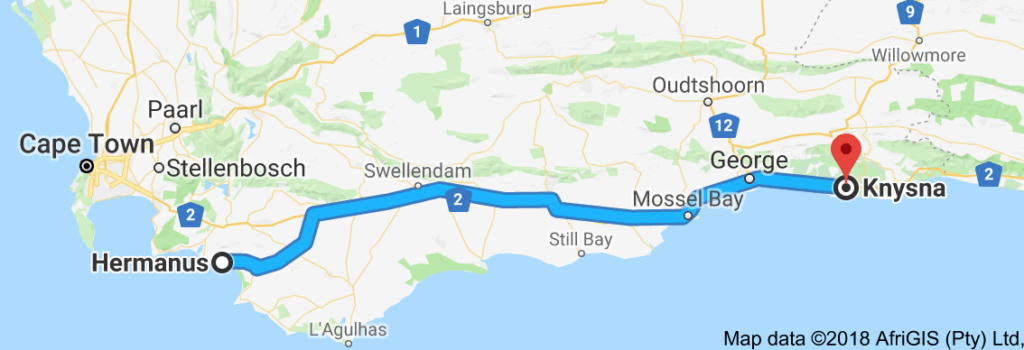 Hermanus to Knysna – Travels with Verne and Roy